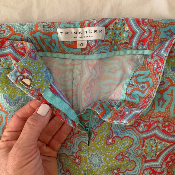 TRINA | Pants & Jumpsuits | Trina Turk Mandala Medalion Print Capris Sz ...
